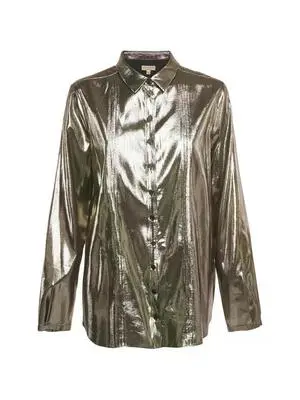 Burberry Metallic Pleated Top