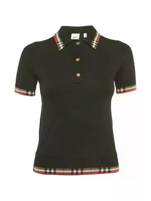 Burberry Checked-trim Polo Top