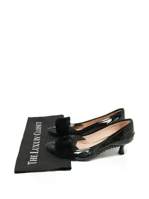 TOD'S Velvet-bow Leather Pumps