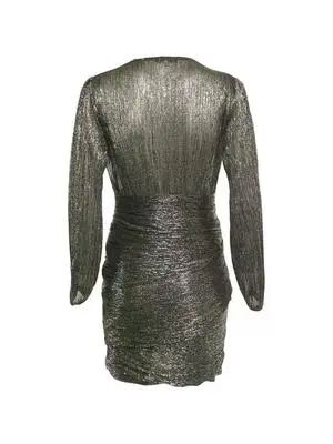 Maje Draped Metallic Mini Dress