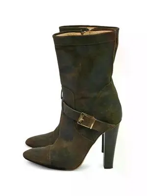 JIMMY CHOO Suede Buckle Boots