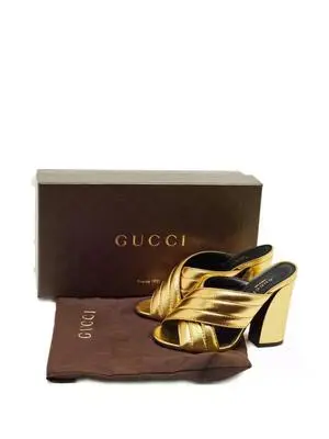 Gucci Webby Quilted Crossover-strap Sandals