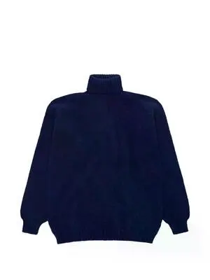 FORTELA Ribbed Virgin Wool Turtleneck Sweater - Blue