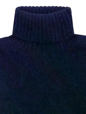 FORTELA Ribbed Virgin Wool Turtleneck Sweater - Blue