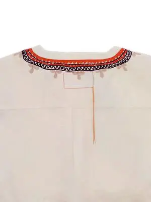 FORTELA Cinthya V-neck Embroidered Blouse - Neutrals