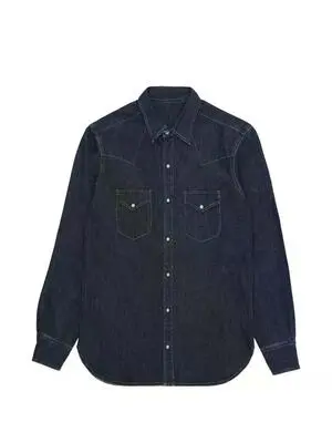 FORTELA Front-pockets Denim Shirt - Blue