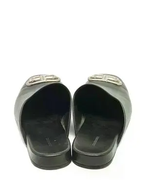 Balenciaga Bb Emblem Leather Mules