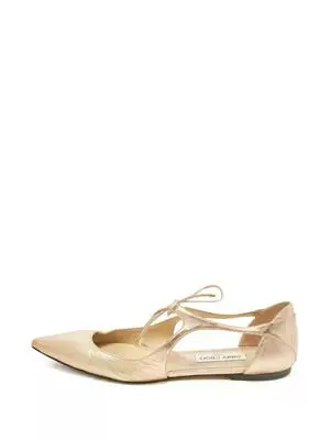Jimmy Choo Gold Tone Flats For Women