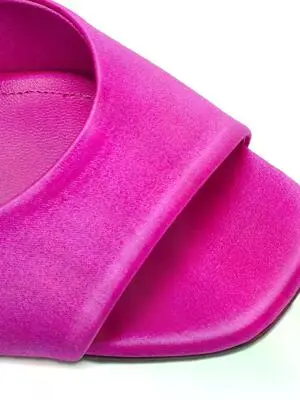 Attico Satin Crystal Embellished Cone Heel Sandals - Pink