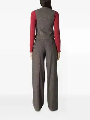 FORTELA Demi Single-breasted Vest - Brown