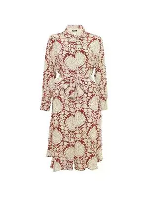 Max Mara Printed Belted Midi Dress
