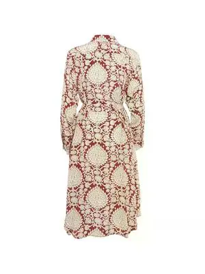 Max Mara Printed Belted Midi Dress