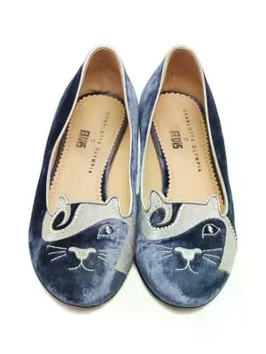 CHARLOTTE OLYMPIA Olympia Kitty Velvet Pumps