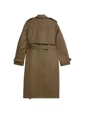 FORTELA Double-breasted Belted Trench Coat - Green