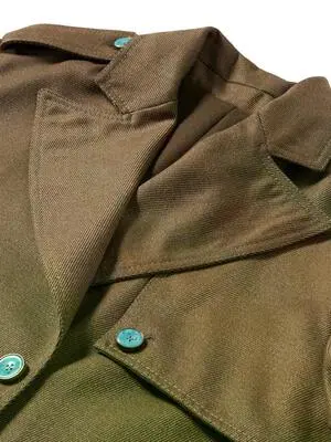 FORTELA Double-breasted Belted Trench Coat - Green