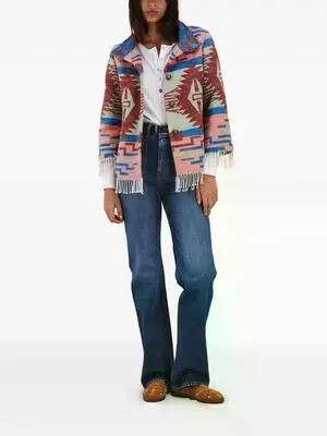 FORTELA Fringed Geometric Cotton Jacket