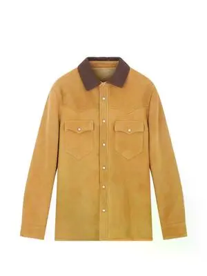 FORTELA Leather Shirt Jacket - Brown
