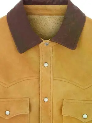 FORTELA Leather Shirt Jacket - Brown