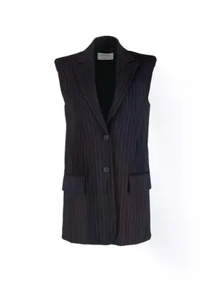 Max Mara Pinstripe Sleeveless Blazer