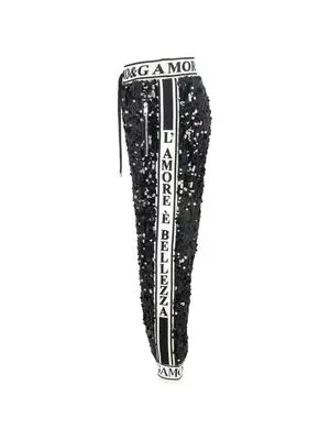 Dolce & Gabbana Sequin-embellished Trousers - Black