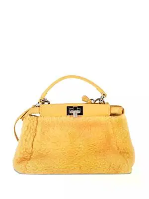 Fendi Mini Peekaboo Shearling Tote Bag