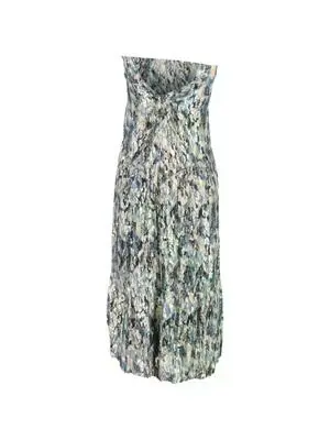 Ba&sh Printed Strapless Midi Dress