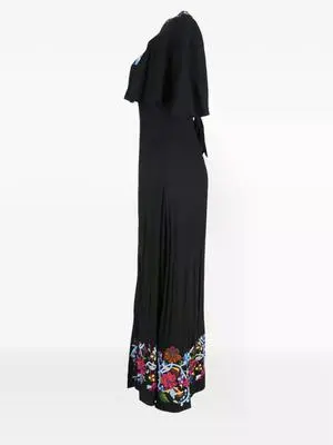 Rixo Iona Cape-effect Embroidered Maxi Dress