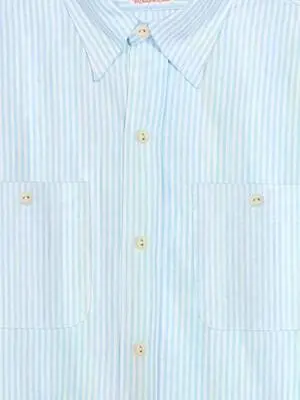 FORTELA Work Striped Patch-pocket Shirt - Blue