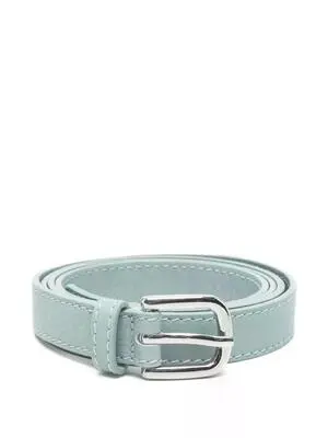 Eleventy Leather Belt With Metal Buckle - Blue