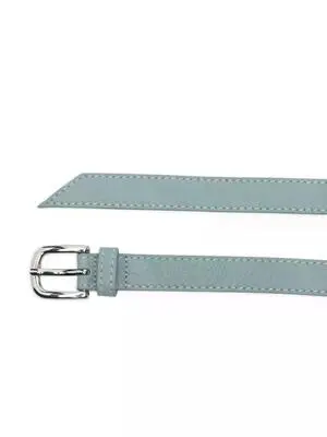 Eleventy Leather Belt With Metal Buckle - Blue