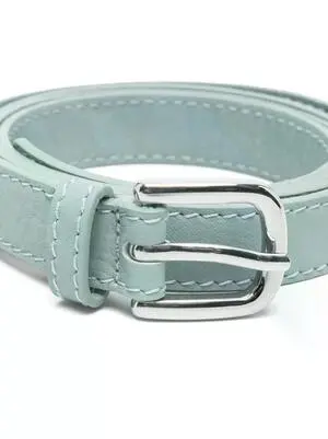 Eleventy Leather Belt With Metal Buckle - Blue