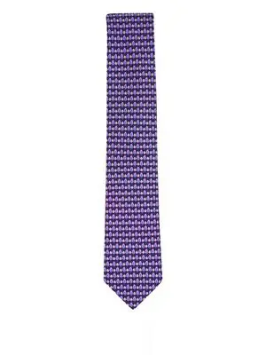 Zegna Tree-pattern Tie - Purple