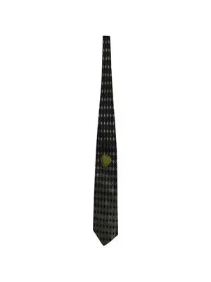 Versace Geometric Silk Tie - Black