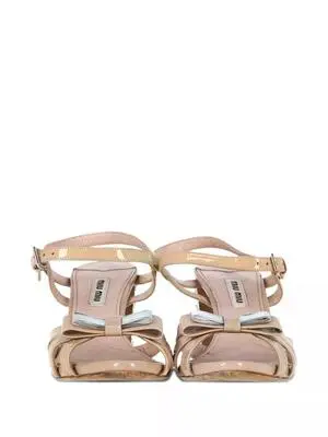Miu Miu Bow-detail Crystal Ankle-strap Heeled Sandals