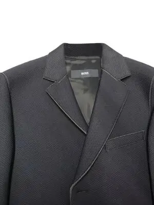 BOSS Single-breasted Textured Coat