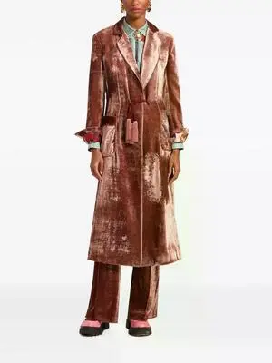 La DoubleJ Tassel-detail Velvet Coat