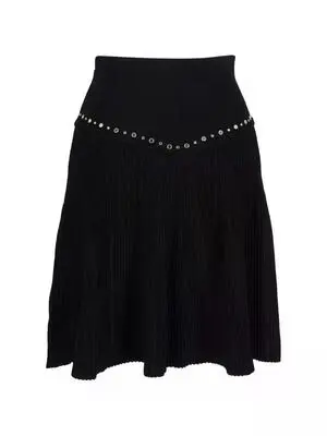 Sandro Ribbed Flared Skirt