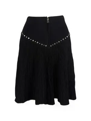 Sandro Ribbed Flared Skirt