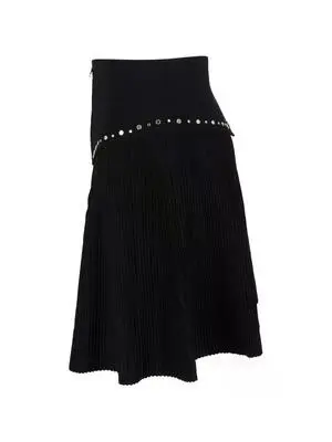 Sandro Ribbed Flared Skirt