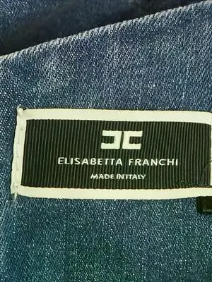 Elisabetta Franchi Denim Gathered Top
