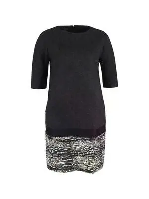 Giambattista Valli Animal-print Hem Dress - Grey