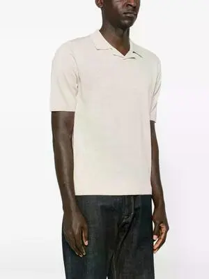 Eleventy Short-sleeved Polo-neck T-shirt - Neutrals