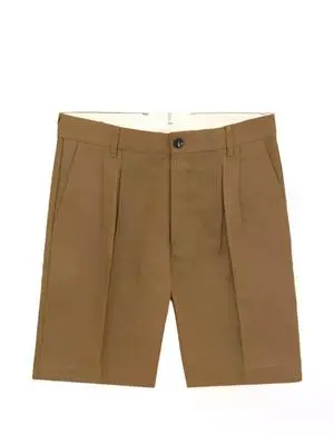 FORTELA Pleated Cotton Bermuda Shorts