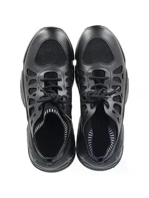 FERRAGAMO Raintop Cut-out Detail Leather Sneakers