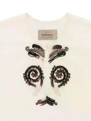 FORTELA Allegras Embroidered Blouse - Neutrals