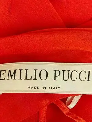 Emilio Pucci Silk Neck-tie Long Sleeve Top