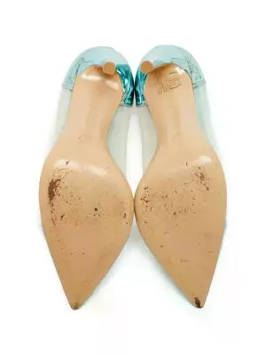 GIANVITO ROSSI Plexi Pointed-toe Pumps - Green