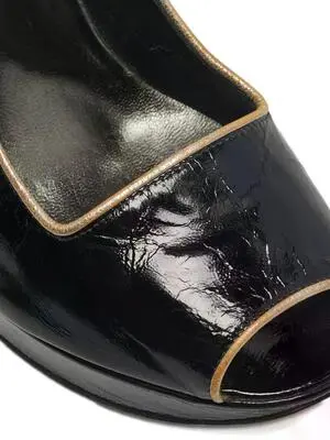 Versace Peep-toe Platform Leather Pumps