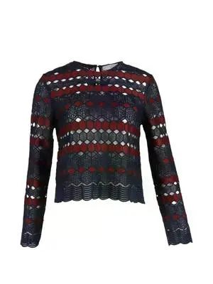 Sandro Lace-detail Long-sleeved Blouse