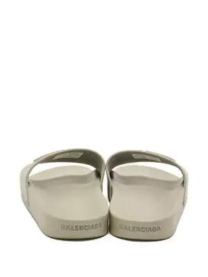 Balenciaga Bb Logo Slides - Neutrals